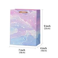 China Designer Folding Glossy Shopping Paper Bag With Ribbon Handle and Gravure Printing for sale