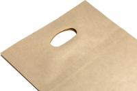 China Custom Die Cut Brown Kraft Bakery Take Out Paper Bags With CMYK 4 Color Offset Printing for sale