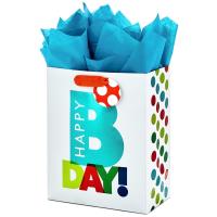China Craft Happy Birthday Gift Bag With Customized Logo For Birthday Shopping Tote Paper Bag for sale