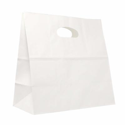China Custom Die Cut Paper Shopping Carrier Bag With Logo Printed White Brown Kraft Paper for sale