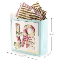 China Folding Style Customized Logo Luxury Boutique Valentine's Day Shopping Paper Gift Bag for sale
