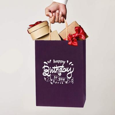 China Eco-Friendly Customized Kraft Paper Bag With Handles For Biodegradable Gift Shopping for sale