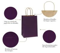 China Eco-Friendly Customized Kraft Paper Bag With Handles For Biodegradable Gift Shopping for sale