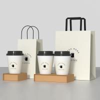 China Custom Printed Coffee Takeaway Packaging Kraft Paper Food Bags with Luxury Appearance for sale