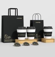 China Custom Printed Coffee Takeaway Packaging Kraft Paper Food Bags with Luxury Appearance for sale