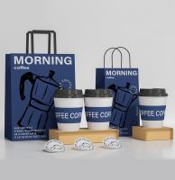 China Custom Printed Coffee Takeaway Packaging Kraft Paper Food Bags with Luxury Appearance for sale