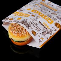 China Food Grade Coated Paper Bag for Take Away Fast Food French Fries Burger Sandwich Snacks for sale