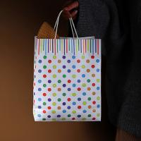 China Color CMYK 4 Color Offset Printing Twist Kraft Shopping Paper Bag With Your Own Logo for sale
