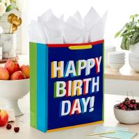 China CMYK Printing Custom Printed Shopping Paper Bag With Logo for Birthday Celebration for sale