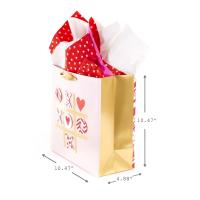China 2024 Custom Valentine's Day Red Gift Shopping Paper Bags With Your Own Logo Custom for sale