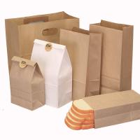 China Custom Order Accepted Food Grade Kraft Paper Bag Without Handle for Bread Packaging for sale
