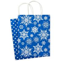 China Customized Logo Merry Christmas Shopping Gift Packaging Twist Handle Kraft Paper Bag for sale