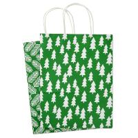 China Customized Logo Merry Christmas Shopping Gift Packaging Twist Handle Kraft Paper Bag for sale