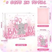 China Foldable Large Eco Reusable Baby Girl Pink Cartoon Gift Carry Card Paper Shopping Bag for sale