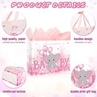China Foldable Large Eco Reusable Baby Girl Pink Cartoon Gift Carry Card Paper Shopping Bag for sale