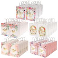China Customized Logo Kraft Paper Bags with Hand Length Handle and Thank You Gift Carrier for sale