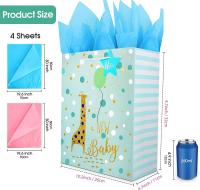China Extra Large High End Reusable Cute Cartoon Baby Gift Tote Packaging Shopping Paper Bag for sale