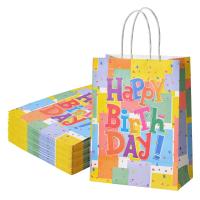 China Custom Order Accepted Affordable Kraft Paper Bags for Happy Birthday Candy Packaging for sale