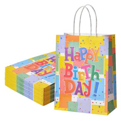 China Custom Order Accepted Affordable Kraft Paper Bags for Happy Birthday Candy Packaging for sale