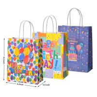 China Custom Order Accepted Affordable Kraft Paper Bags for Happy Birthday Candy Packaging for sale