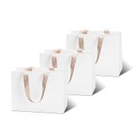 China Large White Card Hot Stamping Custom Logo Printing Paper Bag for Clothes and Boutiques for sale