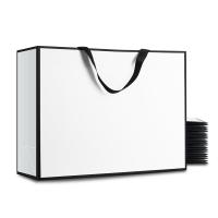 China Large White Card Hot Stamping Custom Logo Printing Paper Bag for Clothes and Boutiques for sale