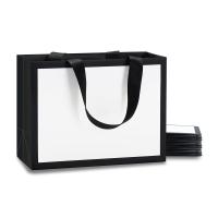 China Large White Card Hot Stamping Custom Logo Printing Paper Bag for Clothes and Boutiques for sale