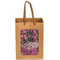 China Custom Color Accepted Paper Type Specialty Paper Shopping Kraft Paper Bags With Window for sale