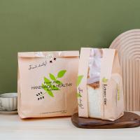 China Golden Kraft Paper Bag With Window For Homemade Bread Logo Customized Logo CANDY for sale