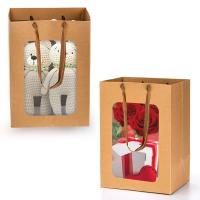 China Custom Color Accepted Paper Type Specialty Paper Shopping Kraft Paper Bags With Window for sale