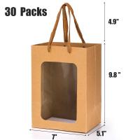 China Custom Color Accepted Paper Type Specialty Paper Shopping Kraft Paper Bags With Window for sale