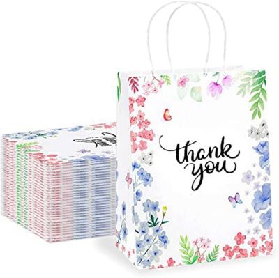 China Candle Custom Wedding Thank You Kraft Paper Gift Bags With Twist Handle Customized Logo for sale