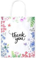 China Candle Custom Wedding Thank You Kraft Paper Gift Bags With Twist Handle Customized Logo for sale