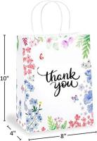 China Candle Custom Wedding Thank You Kraft Paper Gift Bags With Twist Handle Customized Logo for sale