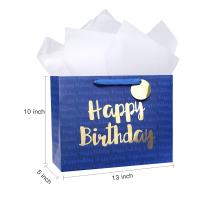 China Custom Pattern Type Zhejiang Happy Birthday Party Souvenir Handle Paper Gift Shopping Bags for sale