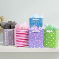 China Customized Logo Custom Types Colourful Card Paper Clothing Shopping Bag With Handle for sale