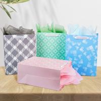 China Customized Logo Custom Types Colourful Card Paper Clothing Shopping Bag With Handle for sale