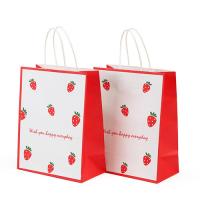 China Custom Plated Cake Bread Food Packaging Shopping Kraft Handle Paper Bags With Logo for sale