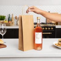China Customized Logo Gravure printing Kraft Paper Bags for Beer Wine Bottle Hand Tote Gift for sale