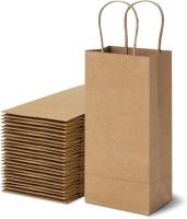 China Customized Logo Gravure printing Kraft Paper Bags for Beer Wine Bottle Hand Tote Gift for sale