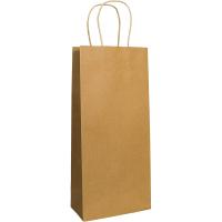 China Customized Logo Gravure printing Kraft Paper Bags for Beer Wine Bottle Hand Tote Gift for sale