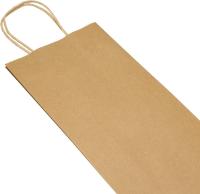 China Customized Logo Gravure printing Kraft Paper Bags for Beer Wine Bottle Hand Tote Gift for sale