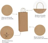 China Customized Logo Gravure printing Kraft Paper Bags for Beer Wine Bottle Hand Tote Gift for sale