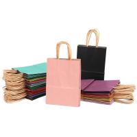 China CMYK 4 Color Offset Printing Kraft Paper Bags With Handle For Business Gravure Printing for sale