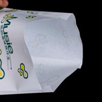 China Custom Size Small Large White Kraft Paper Bags for Takeaway Delivery Gravure Printing for sale
