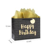 China Zhejiang 's Gravure Printing Ivory Board Paper Bag Affordable Happy Birthday Souvenir for sale