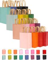 China Hand Length Handle Custom Print Eco Friendly Luxury Kraft Paper Bags with Competitive for sale