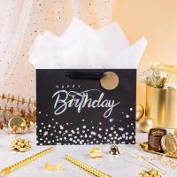 China Happy Birthday Gift Tote Paper Bag Set Logo Customizable CMYK 4 Color Offset Printing for sale
