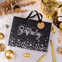 China Happy Birthday Gift Tote Paper Bag Set Logo Customizable CMYK 4 Color Offset Printing for sale