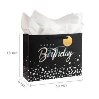 China Happy Birthday Gift Tote Paper Bag Set Logo Customizable CMYK 4 Color Offset Printing for sale